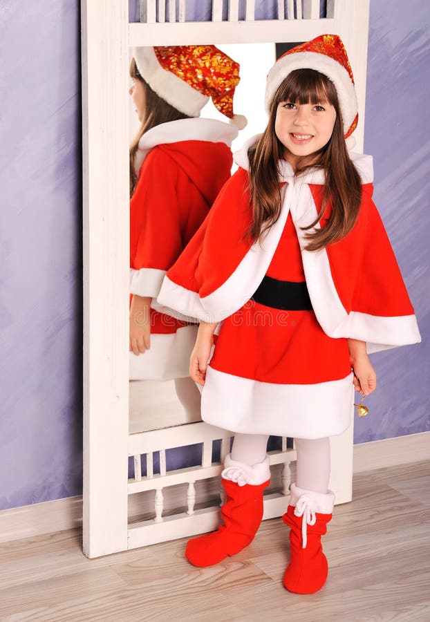 Little santa stock image. Image of girl, little, happy - 35705733