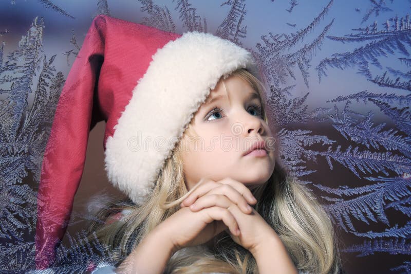 Little santa girl stock image. Image of flower, christmas - 24809011
