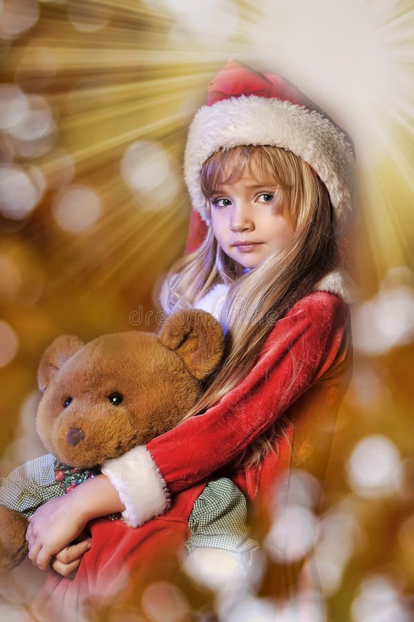 Little santa girl stock image. Image of girl, decorations - 24808865