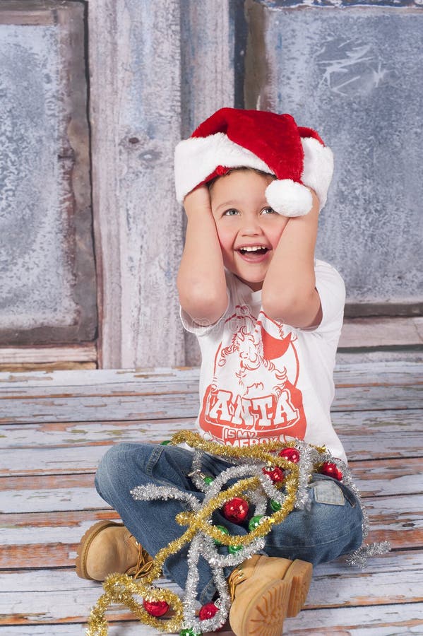 Little Santa stock image. Image of years, smile, laugh - 35761633