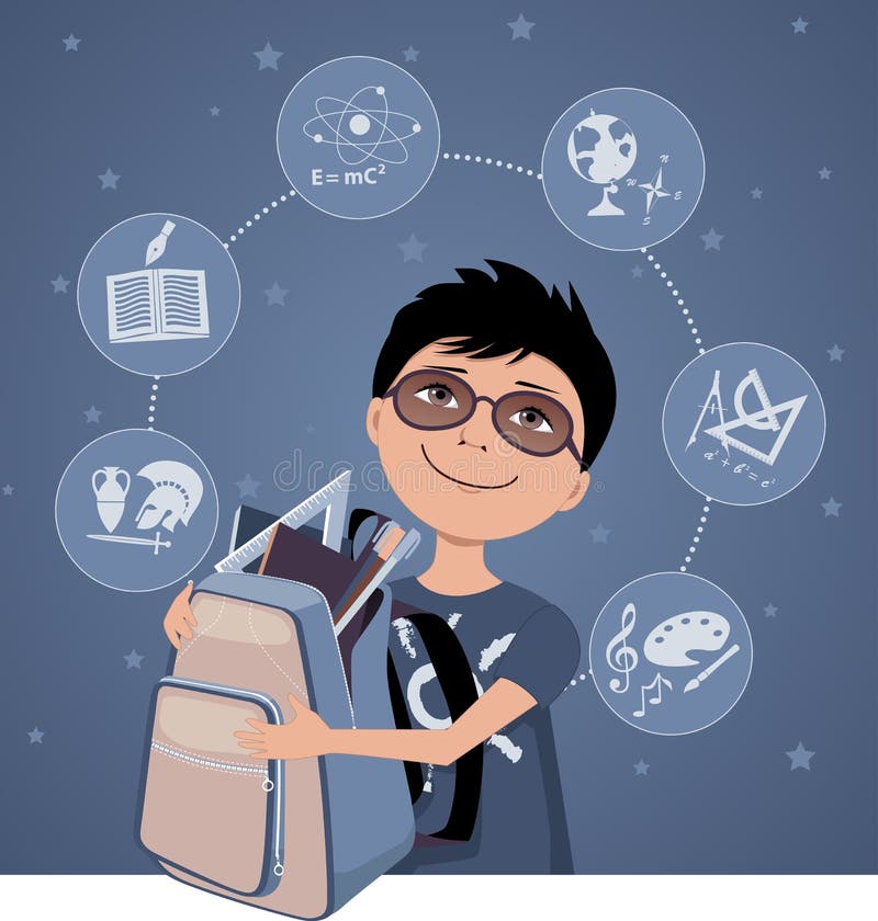 School subjects icons stock vector. Illustration of subjects - 41769690