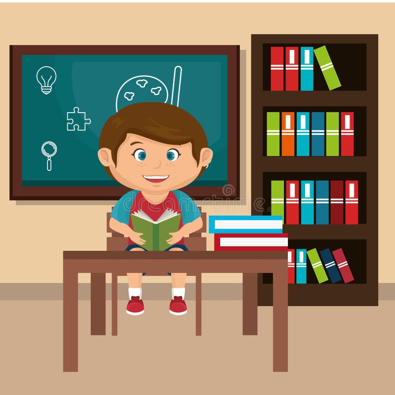 Little Schoolboy in the Classroom Stock Vector - Illustration of ... Little Schoolboy in the Classroom Stock Vector - Illustration of ...