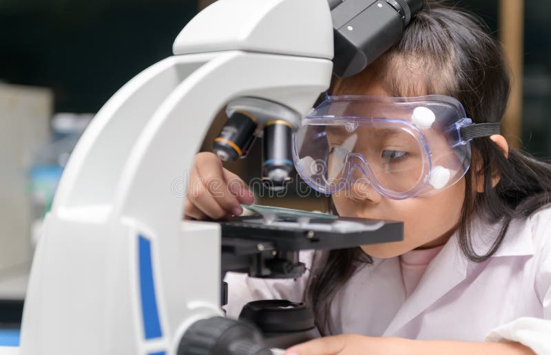 Little Scientist Wearing Safty Goggle Making Experiment Stock Image ...