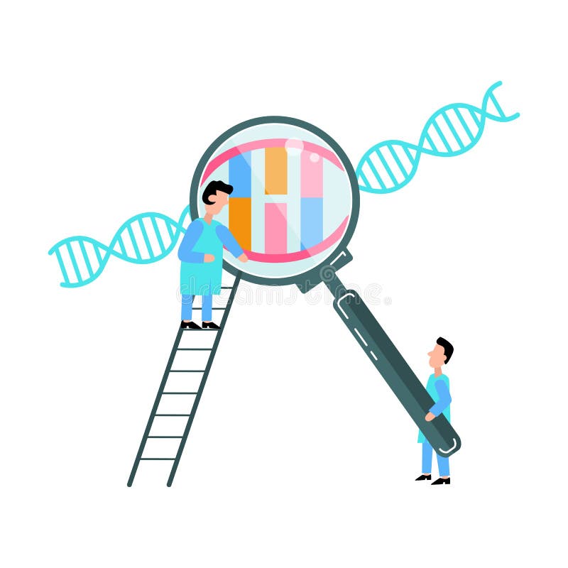 Scientists Dna Structure Genome Sequencing Stock Vector