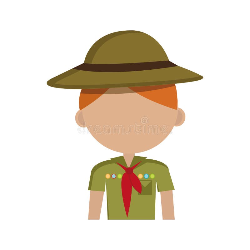 Little Scout Character Icon Stock Vector - Illustration of little ...