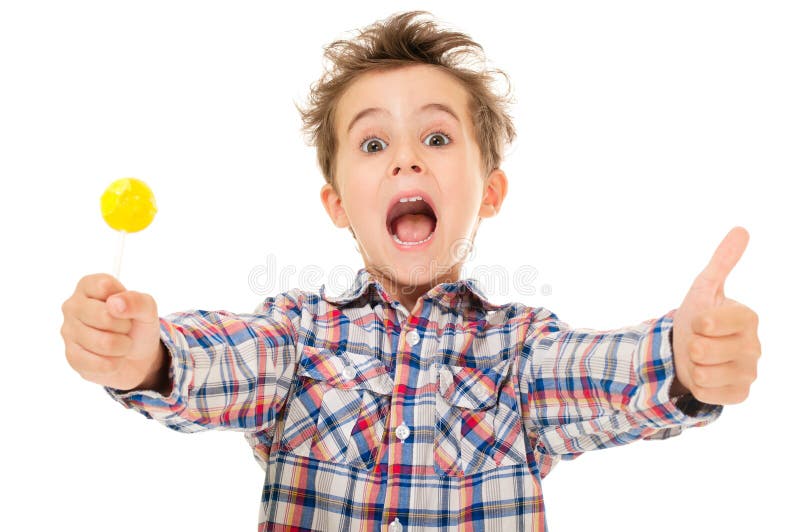A Little Excited Boy Pointing at Stock Image - Image of person, male ...