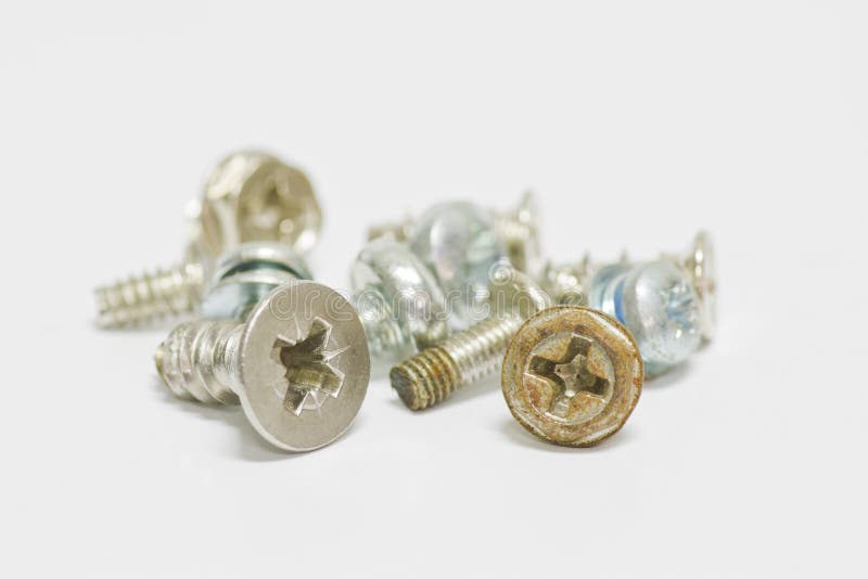 Little Screws on White Background Stock Photo - Image of hardware ...