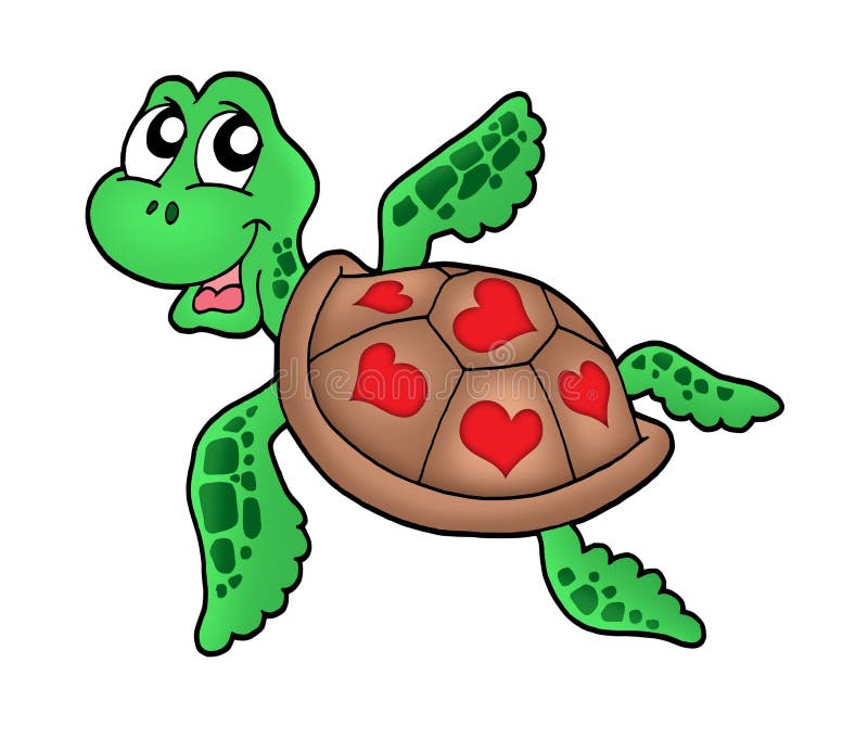 Turtle with heart stock vector. Illustration of celebrating - 23028717
