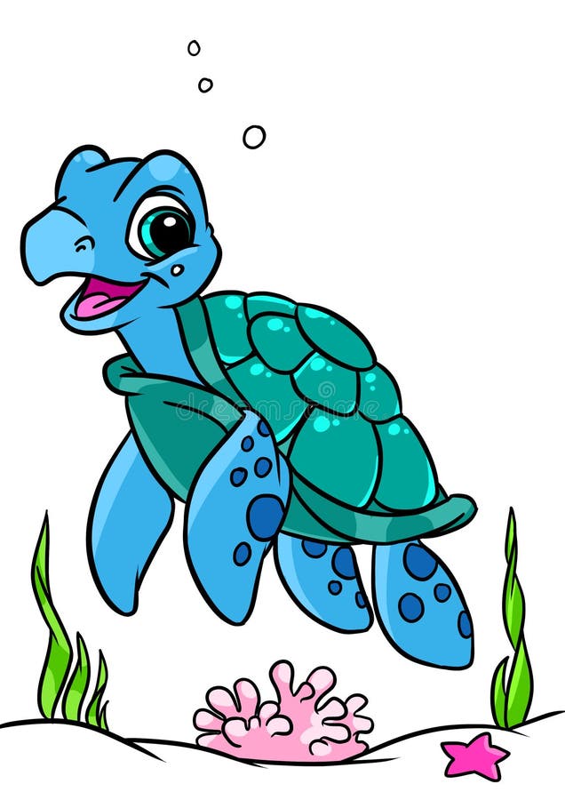 Little Sea Turtle Illustration Character Stock Illustration ...
