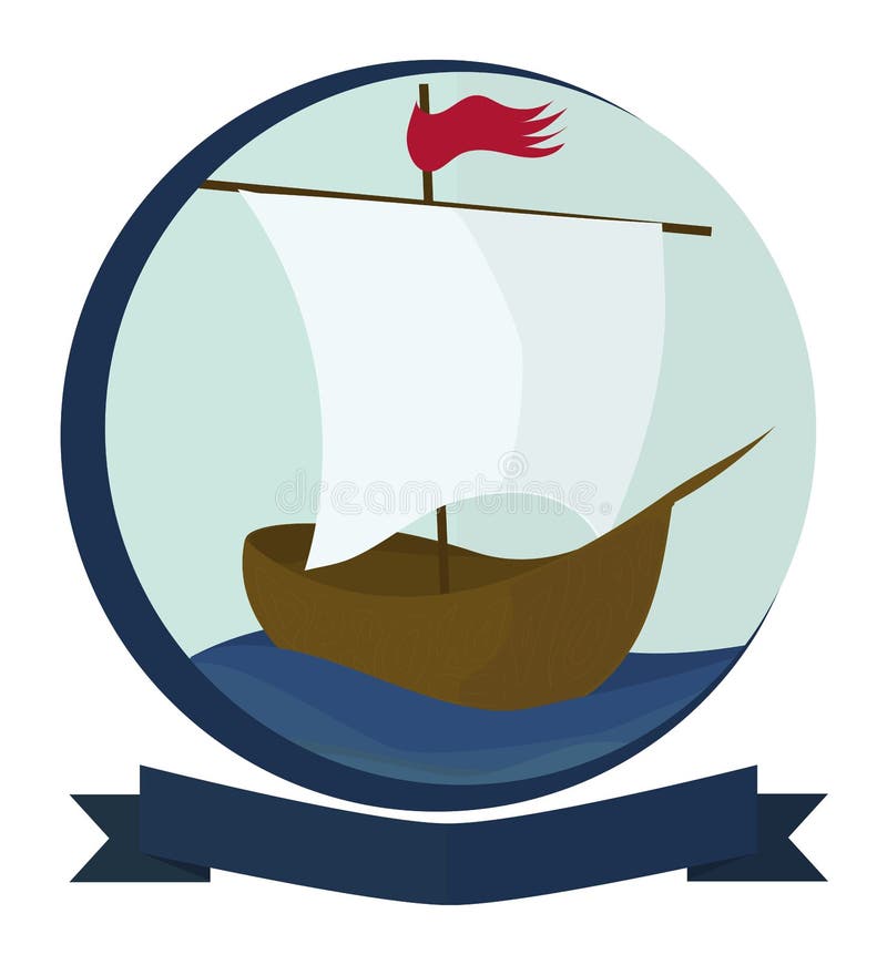 Little Ship Boat. Watercolor Hand Drawn Illustration. Sketch Style ...