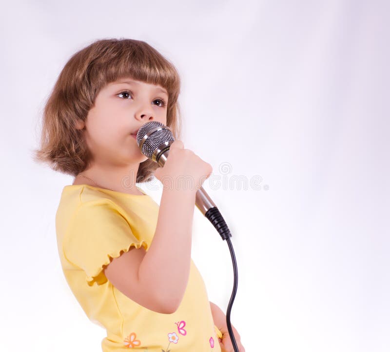 Little singer stock photo. Image of girl, sound, blond - 18345820