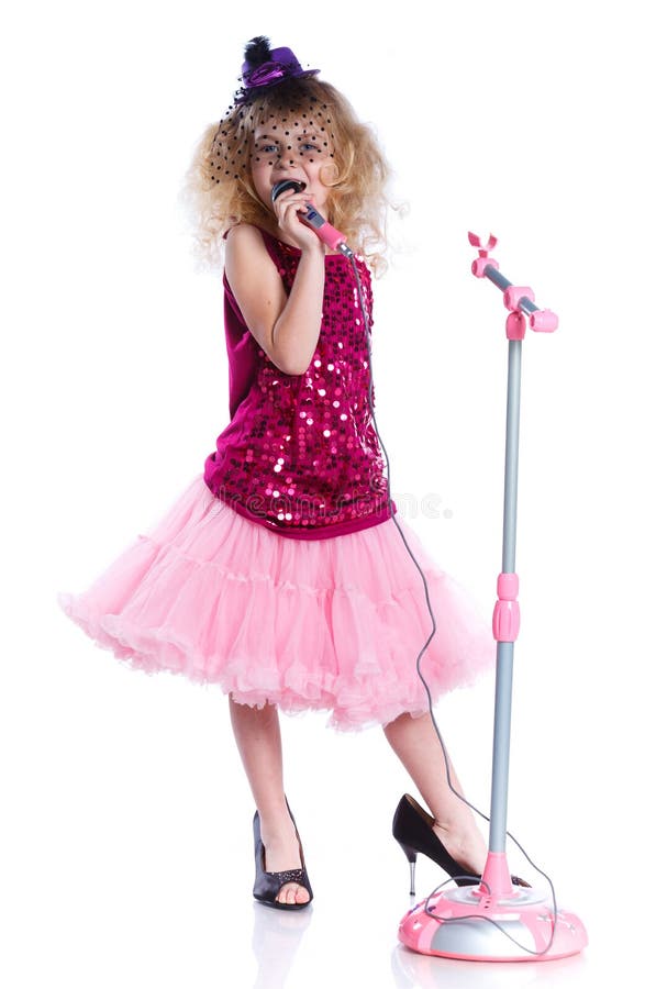 Boy Singing with a Microphone Stock Photo - Image of people, portrait ...