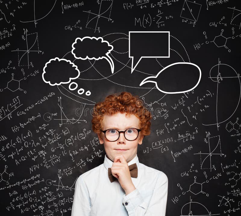 Little Smart Kids Boy and Girl Student on Blackboard Background with ...