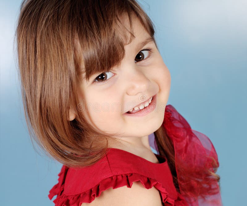 Little Smiling Girl Portrait Stock Photo - Image of girl, small: 24493712