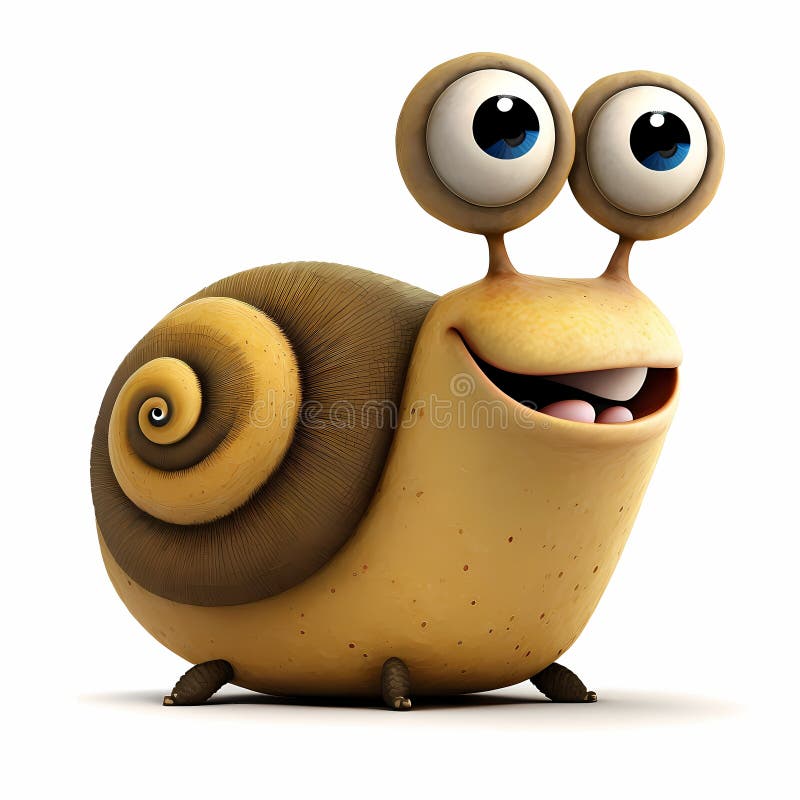 Little Snail Cartoon. Generative AI Stock Illustration - Illustration ...