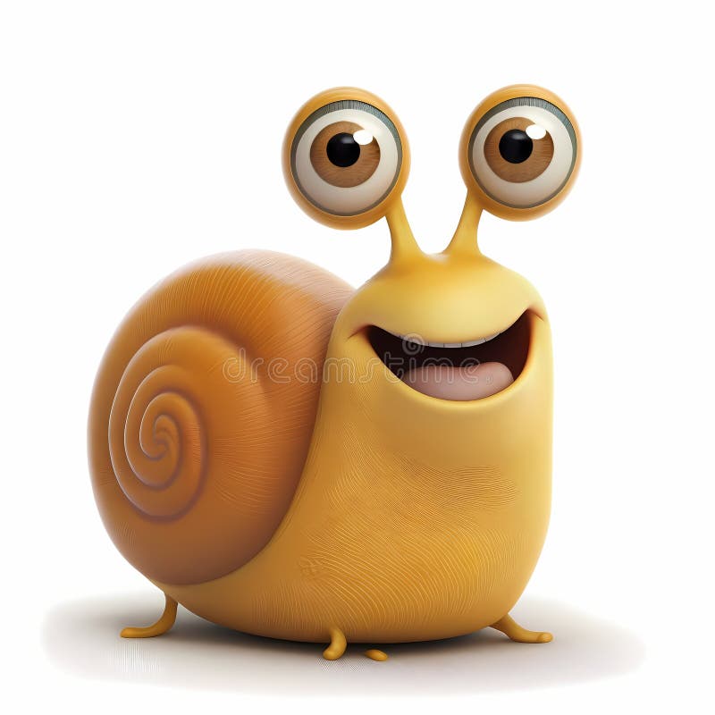 Little Snail Cartoon. Generative AI Stock Illustration - Illustration ...