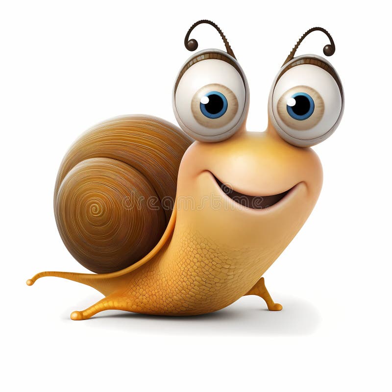 Little Snail Cartoon. Generative AI Stock Illustration - Illustration ...