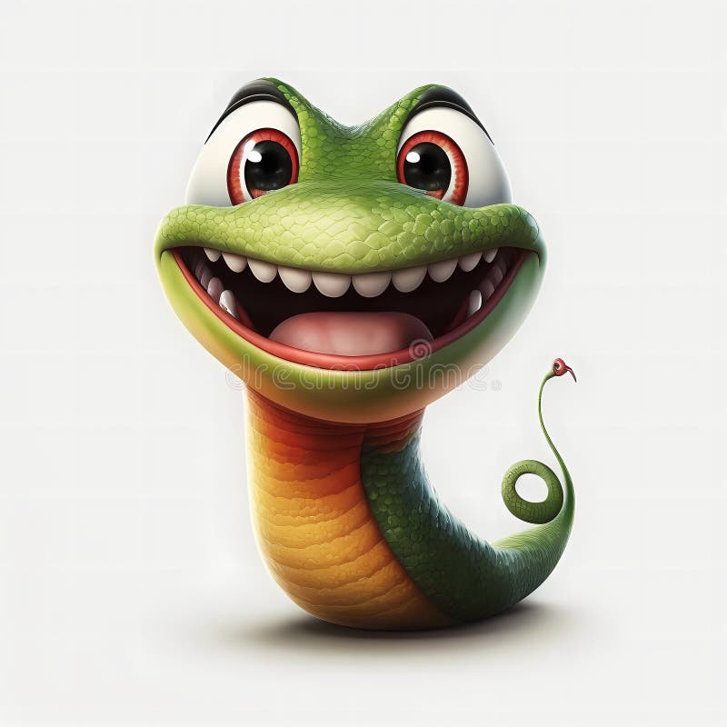 Little Snake Cartoon. Generative AI Stock Illustration - Illustration ...