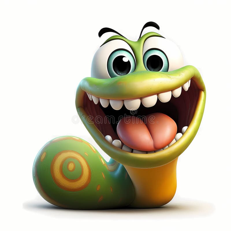 Little Snake Cartoon. Generative AI Stock Illustration - Illustration ...