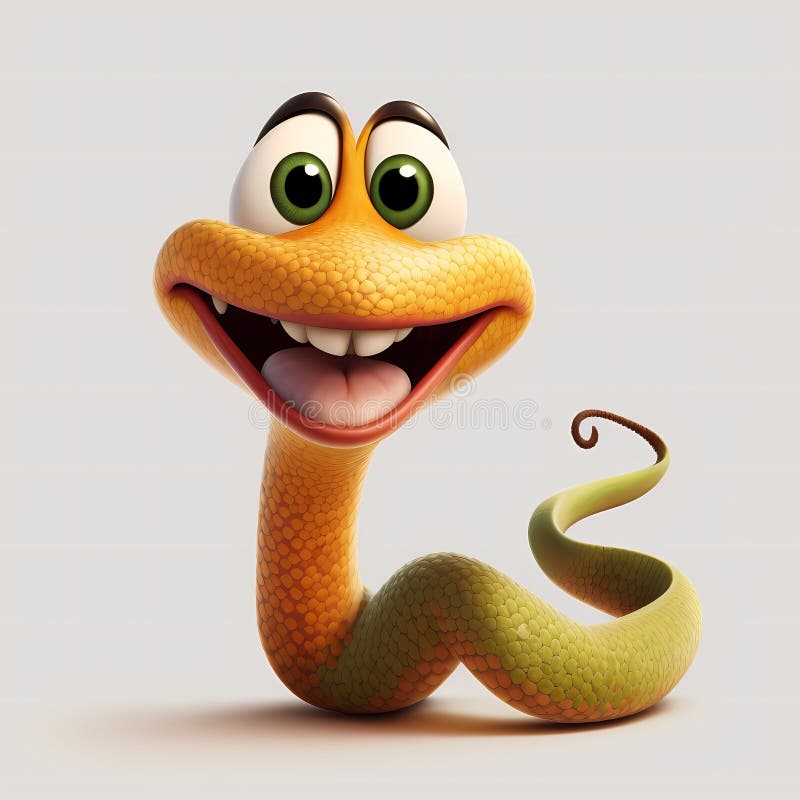 Little Snake Cartoon. Generative AI Stock Illustration - Illustration ...
