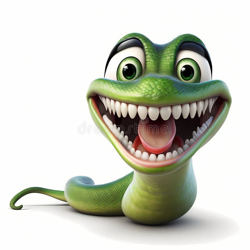 Little Snake Cartoon. Generative AI Stock Illustration - Illustration ...