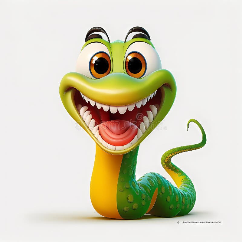 Little Snake Cartoon. Generative AI Stock Illustration - Illustration ...