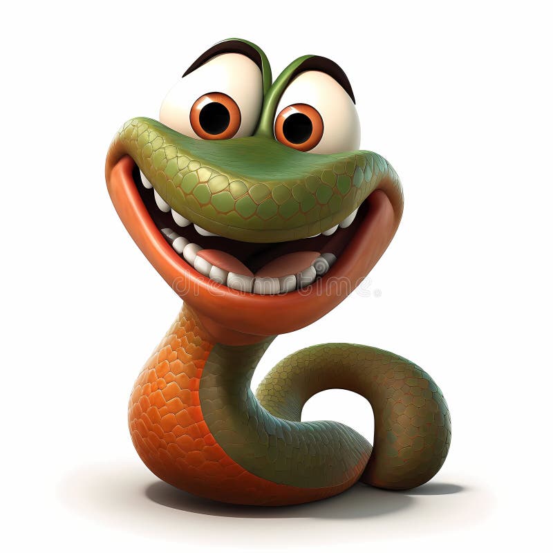 Little Snake Cartoon. Generative AI Stock Illustration - Illustration ...