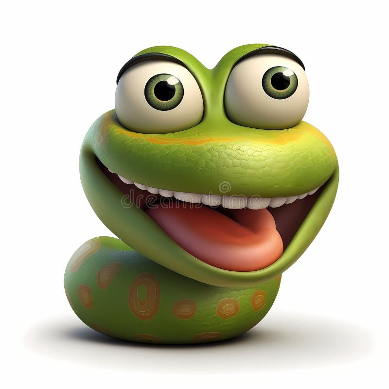 Little Snake Cartoon. Generative AI Stock Illustration - Illustration ...