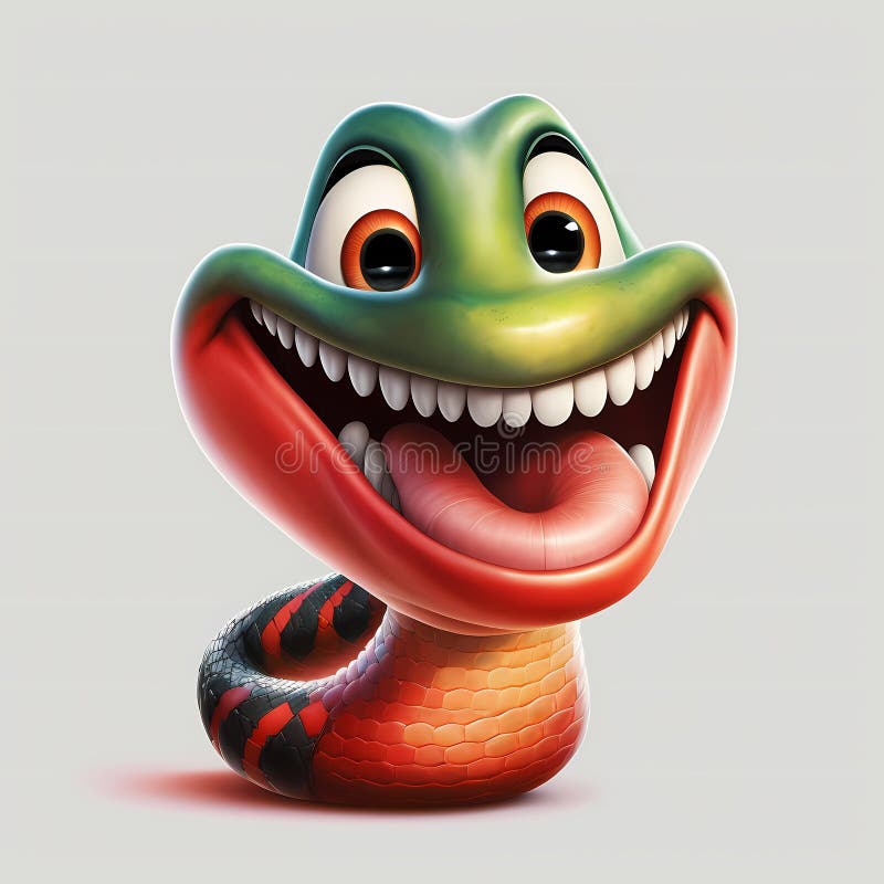 Little Snake Cartoon. Generative AI Stock Illustration - Illustration ...