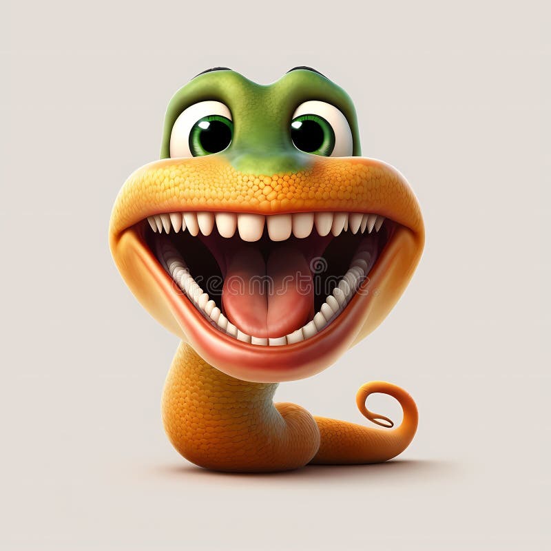 Little Snake Cartoon. Generative AI Stock Illustration - Illustration ...