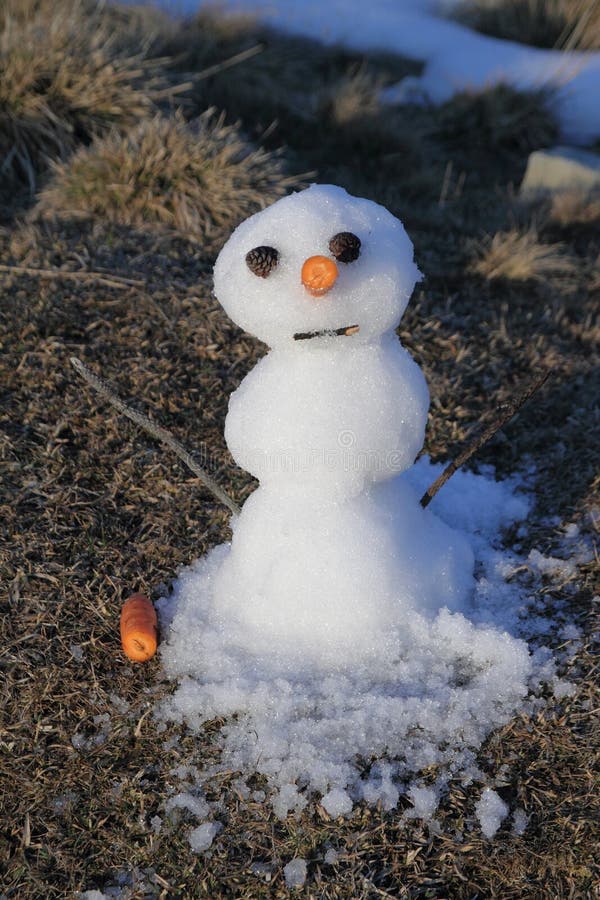 Little snowman. stock image. Image of snow, sign, hapiness - 34403895