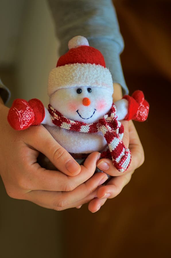 Little Snowman in Your Hand Stock Photo - Image of year, event: 78535546
