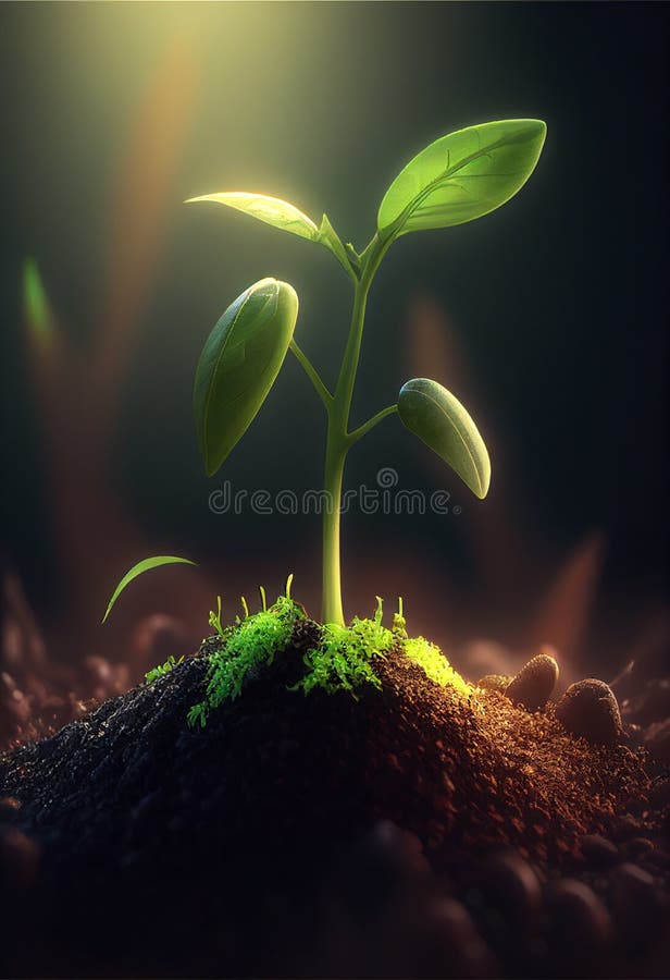 Little Sprout in the Sun. AI Generated. Stock Illustration ...
