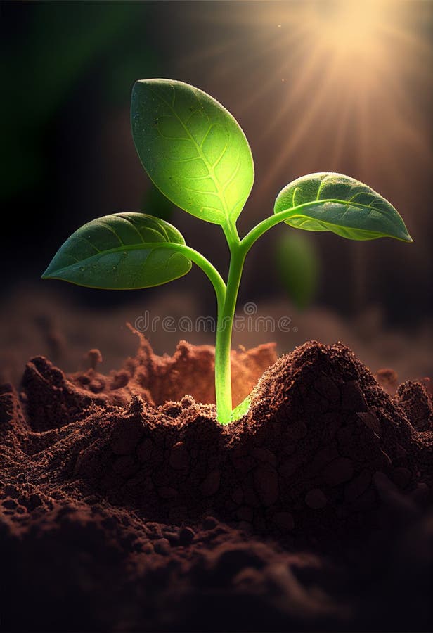 Little Sprout in the Sun. AI Generated. Stock Illustration ...