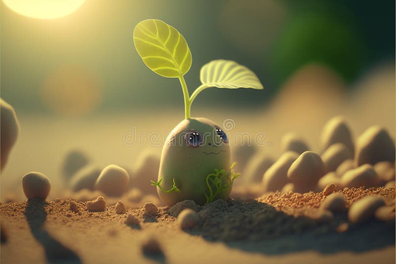 Little sprout in the sun stock illustration. Illustration of growing ...
