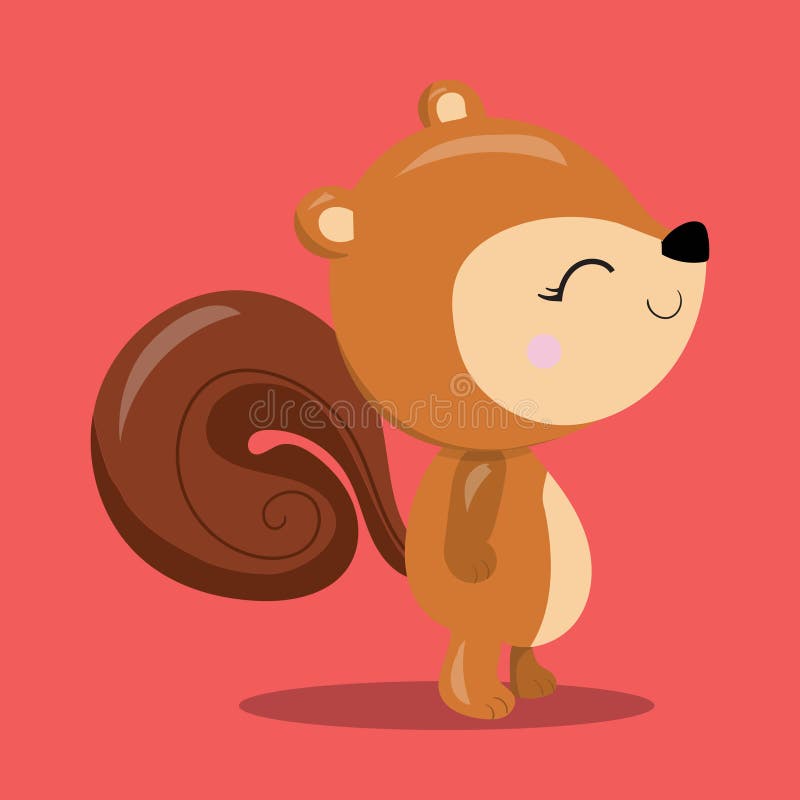 Little Squirrel Side Right 01 Stock Vector - Illustration of side ...