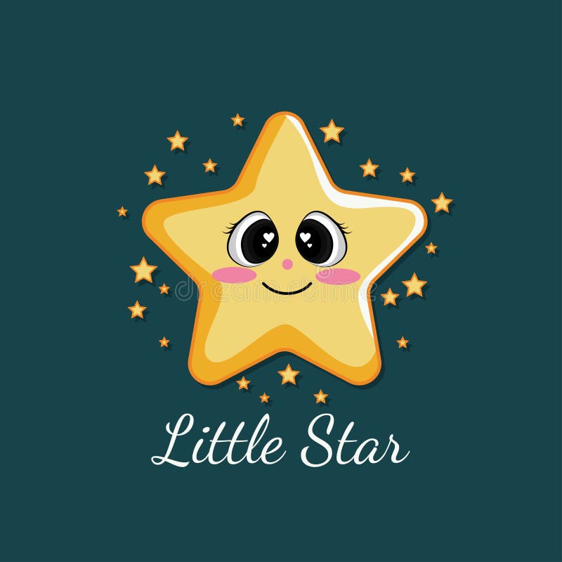 Little Star Lettering and the Starry Sky. Vector Illustration Stock ...