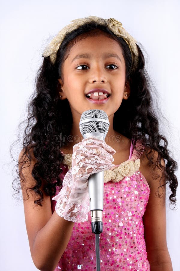 Little Star Singer stock image. Image of childhood, staring - 7399343