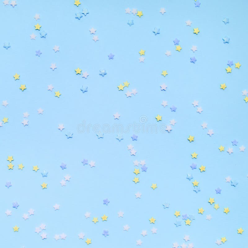 Little Stars Confetti on Blue Background Stock Image - Image of ...