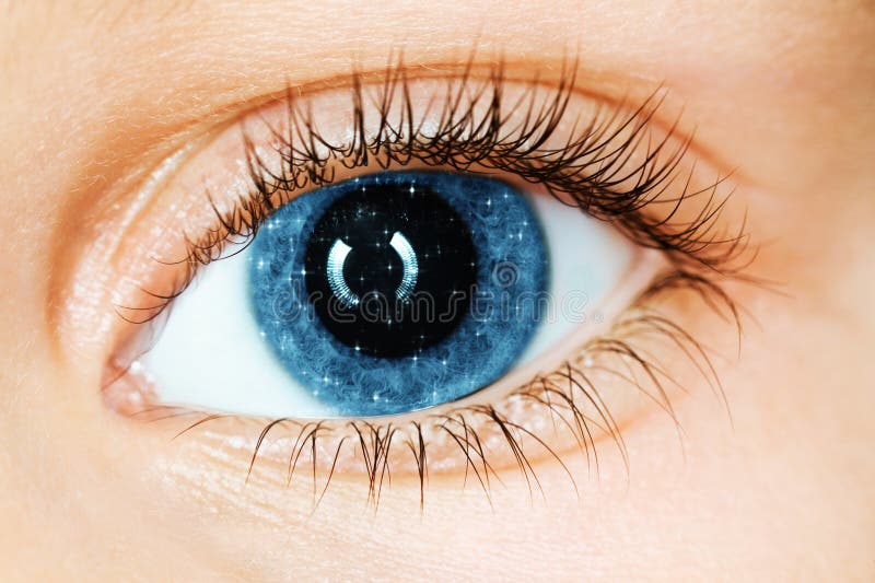 Little Stars in the Iris of the Eye, Close-up, Stock Photo - Image of ...