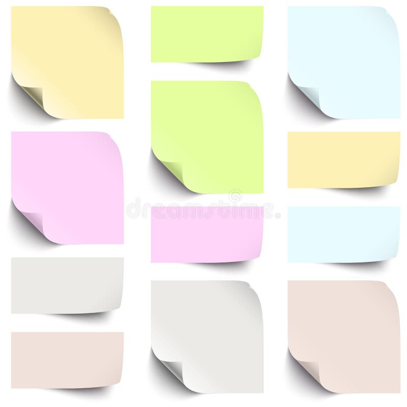 Little Sticky Paper Different Colors Stock Vector - Illustration of ...