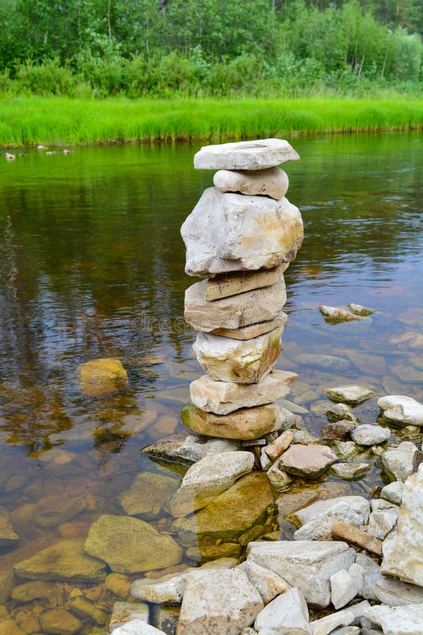 Little stone tower stock image. Image of beach, stone - 148059417