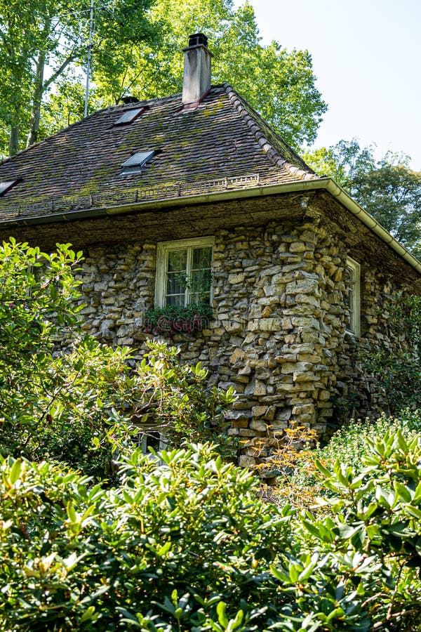Little Stony House in the Middle of the Magical Garden Stock Photo ...