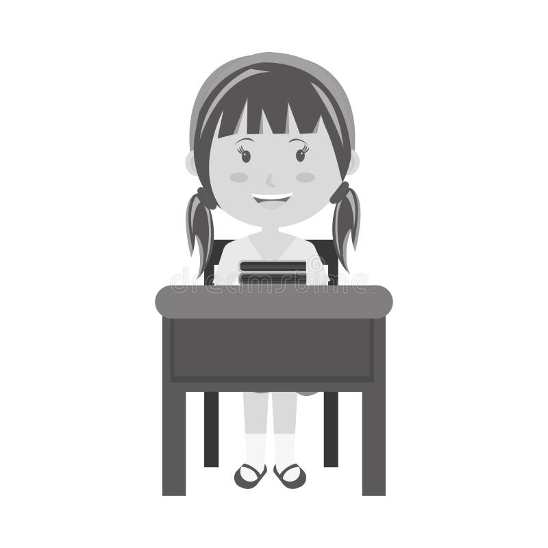 Little Student in School Chair Stock Vector - Illustration of pupil ...