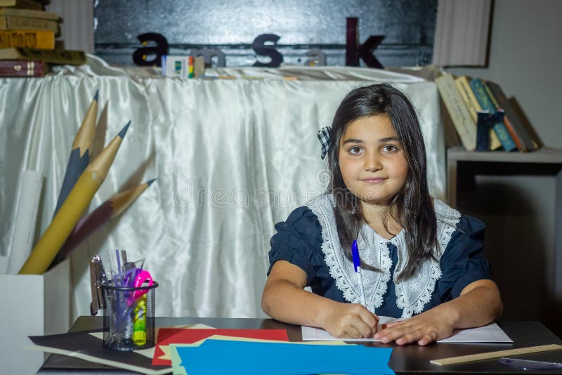 Pretty Student Studying in Classroom Stock Photo - Image of classroom ...