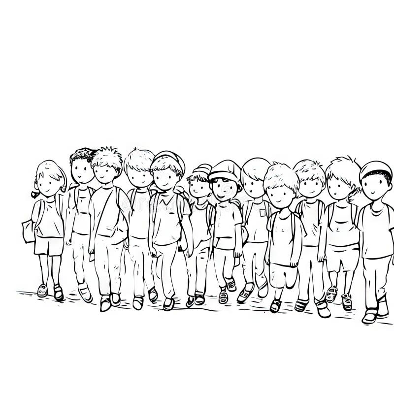 Line Drawing Students Classroom Stock Illustrations – 342 Line Drawing ...