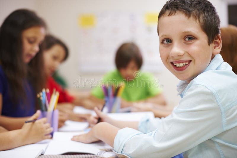 Little Students in the Classroom Stock Photo - Image of enjoyment ...
