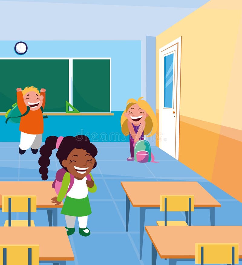 Little Students Kids in the Classroom Stock Vector - Illustration of ...