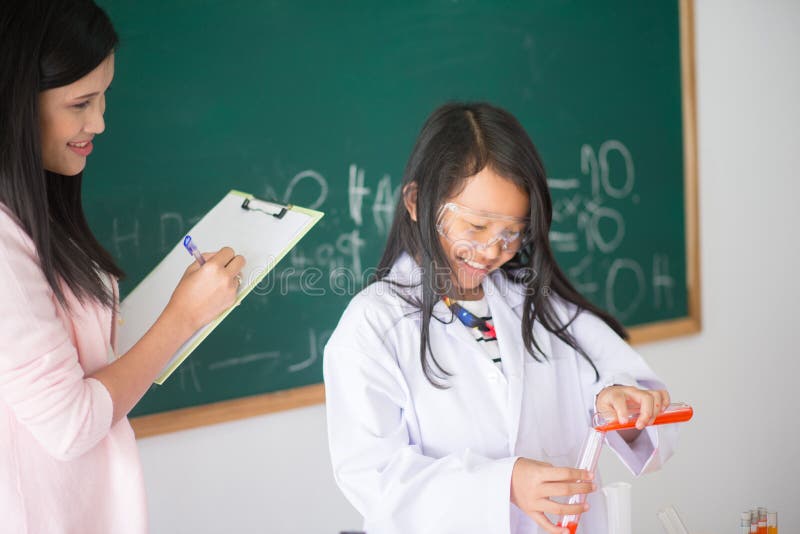 Little Students Study Science in Classroom Stock Image - Image of study ...