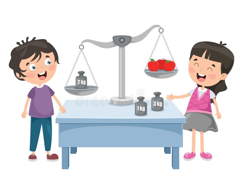 Little Students Using Scales of Justice Stock Vector - Illustration of ...